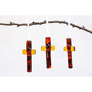 On Your First Grandchild Keepsake Glass Cross Gift for New Grandparents