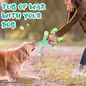 Dog Rope Toys for Large and Medium Aggressive Chewers, Elephant Squeaky Plush Dog Toy, 2 Pack Heavy Duty Dog Rope Toys for Large Breed, Indestructible Dog Chew Toys Tug of War Rope Toy Teeth Cleaning