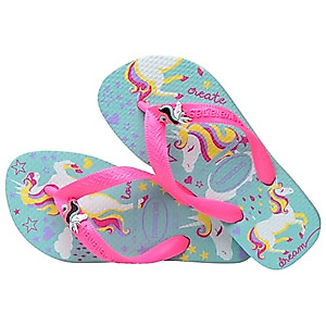 Havaianas Kid's Fantasy Flip Flop Sandal, Ice Blue/Shocking Pink, 13-1 M US Little Kid