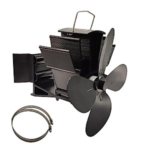 Fireplace Fan 4 Blades Heat Powered Stove Fan Log Wood Burner Eco-Fan Quiet Home Fireplace Fan