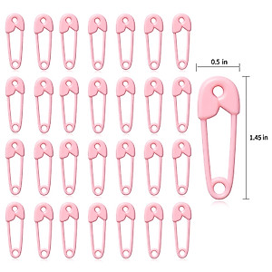 144 Pieces of Plastic Safety Pin Girl Baby Shower Preferred Charm (Pink)