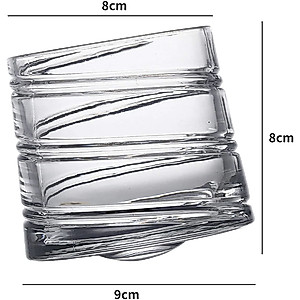 MOBEBI Wineglass,Glass,Whiskey Spinning Glasses Set with Coasters, Rotating Whisky Glass, Wobbling Stress Anxiety Relief Tumbler for Bourbon-C-Set of 4 (Color : C, Size : 1)