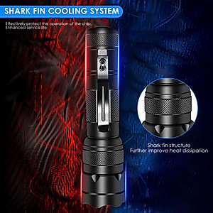 UniqueFire Bright Flashlight T6 LED Handheld Tactical Pocket Mini Penlight丨 5 Modes Waterproof Handheld Torch Portable Small Lanterna for Diary Lighting Hurricane Camping (Pack of 2)