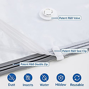 Vacuum Storage Bags Combo 8 Pack, Vacuum Sealed Bags for Bedding and Clothes, Hanging and Cube Vacuum Sealer Bags for Bedroom Closet Storage, Large and Small Travel Compression Bags