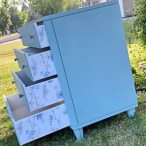 Simplemiuji Ink Blue Flower Self Adhesive Wallpaper Drawer and Shelf Liner for Kitchen Cabinets Cover Furniture Door Decorative Stickers 17.7 Inch by 100 Inch