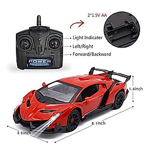 QUN FENG Remote Control RC CAR Racing Cars Compatible with Lamborghini Veneno Officially Licensed 1:24 Toy RC Cars Model Vehicle for Boys 6,7,8 Years Old,red