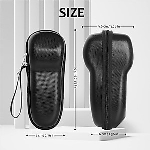 Joogee Travel Razor Case, Hard Case for Men's Shavers, Black Leather Organizer Carrying Bag