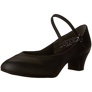Capezio Women's Suede Sole Jr. Footlight Character Shoe, Black, 5