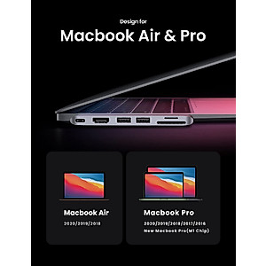 UGREEN USB C Hub Adapter for MacBook Pro MacBook Air M1 2020 2019 2018 with 4K HDMI Thunderbolt 3 100W Power Delivery SD TF Card Reader and 2 USB 3.0 Ports, Silver