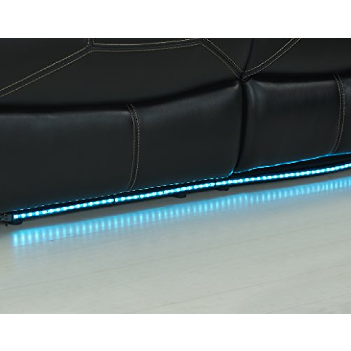 New Classic Furniture Flynn Sofa with Lighted Base, Black