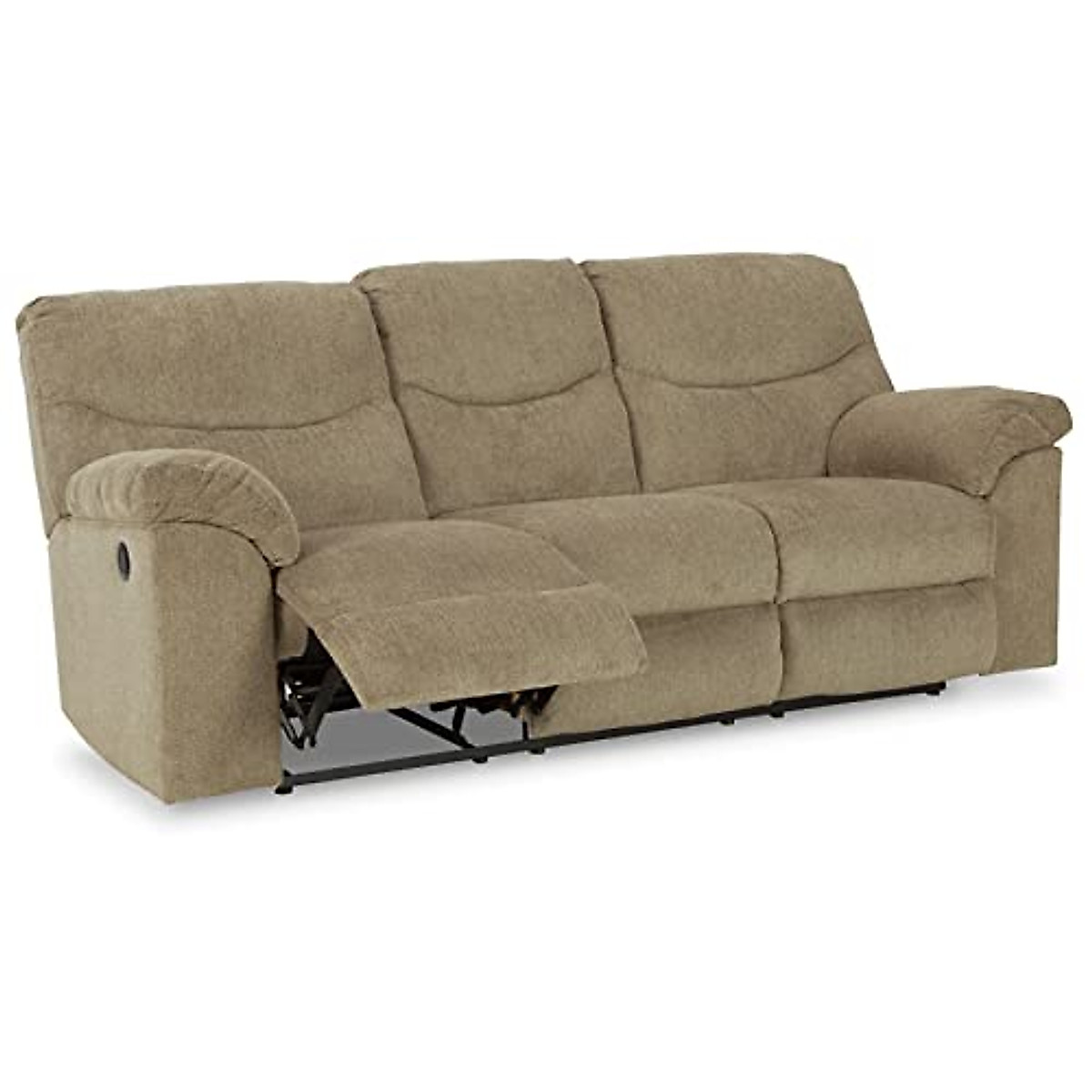 Signature Design by Ashley Alphons Transitional Tufted Reclining Sofa, Light Brown