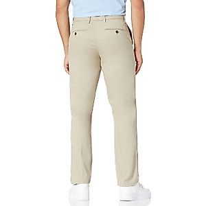 Amazon Essentials Men's Slim-Fit Wrinkle-Resistant Flat-Front Chino Pant, Khaki Brown, 34W x 32L