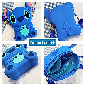 ANEIMIAH Stitch Cross Body Bag with Shoulder Strap,Stitch Kawaii Sling Bag Cute Anime Coin Money Crossbody Purse Birthday Gifts for Girls Womens Wallet Accessories