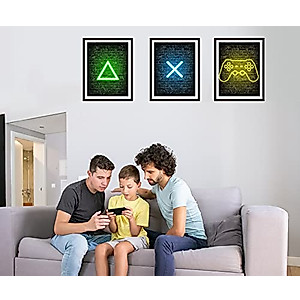 Printed Neon Gaming Posters Set of 6 (8”X10”), Boys Room Decorations for Bedroom, Game Room Decor, Video Game Art Gift, Video Game Print, Video Game Poster, No Frames