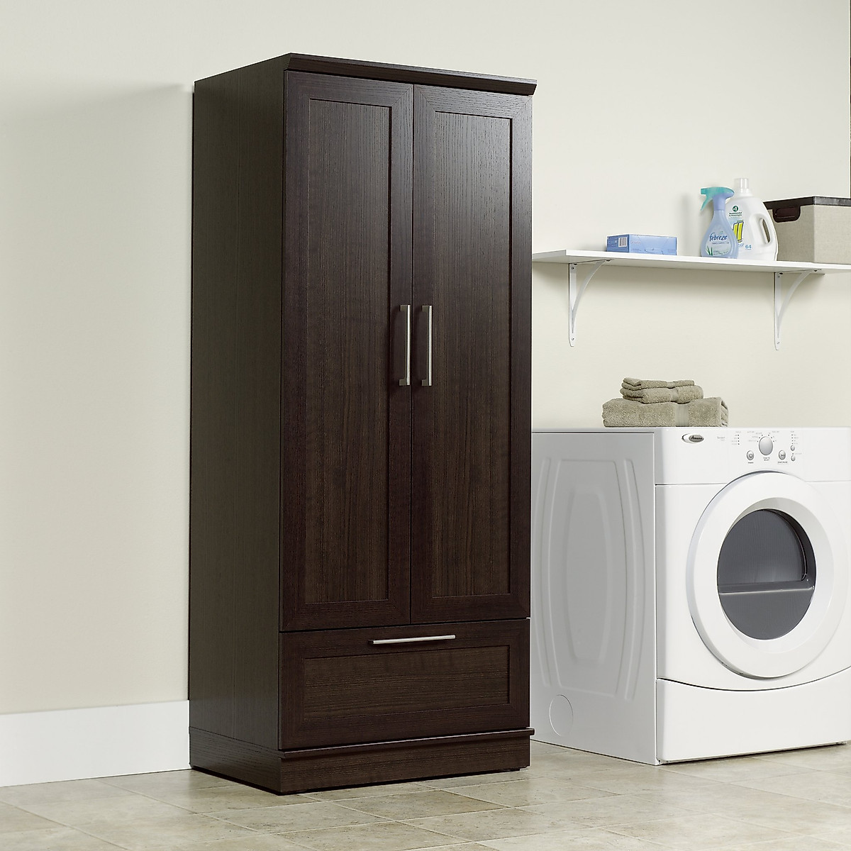 Sauder HomePlus Wardrobe, L: 28.98" x W: 20.95" x H: 71.18", Dakota Oak finish
