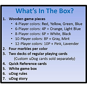 uDog Board Game | Old-Fashioned Fun for 2–12 Players | Handmade in The USA | Durable Wooden Pieces to Last a Lifetime | Family Game Night (8-Player)