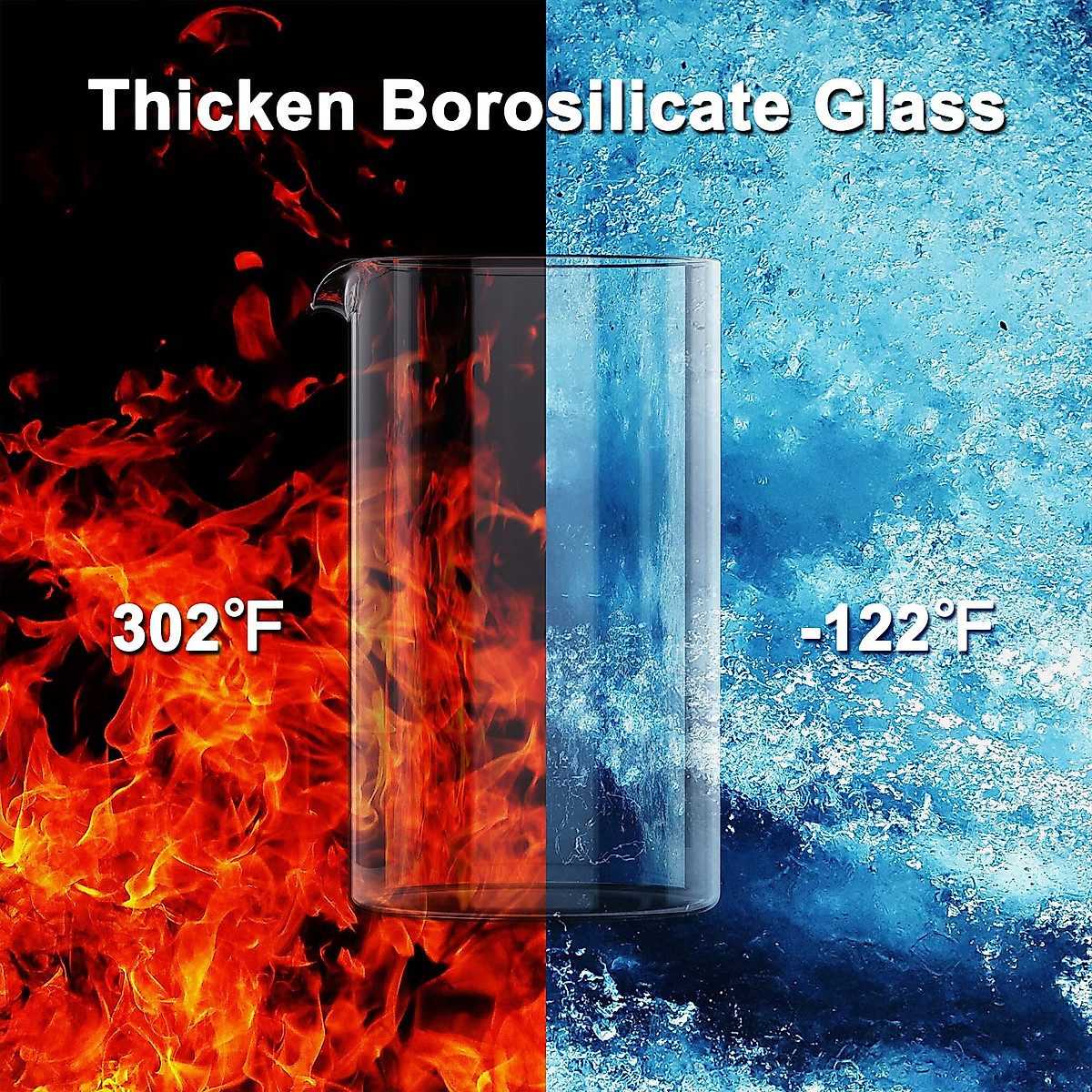 DUCHIFAD French Press Coffee Maker 21 oz, Camping Plastic Glass French Coffee Press, Medium Size Tea and Frothed Milk Press,100% BPA Free Prensa Francesa, Rust-Free and Dishwasher Safe (21 oz)