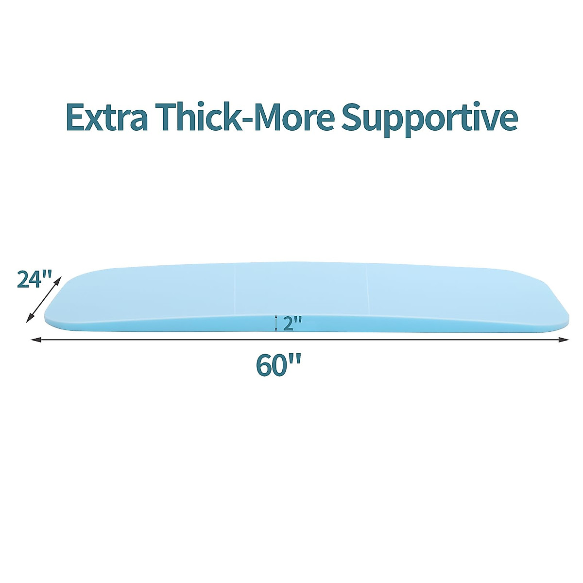 HOMBYS High Density Mattress Sag Support Memory Foam Under Mattress Support Pad to Fix Saggy Beds-Trapezoidal Shape 2 Inches Extra Thick Ideal for Sags Deeper 1 Inch-2 Inch