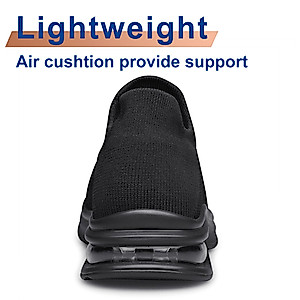 YHOON Womens Walking Shoes Non Slip Running Shoes Breathable Workout Shoes Lightweight Gym Sneakers Zapatos para Mujer Black Size 9.5