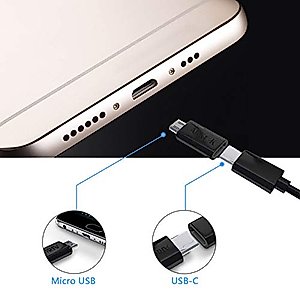 ARKTEK USB-C Adapter - USB Type C (Female) to Micro USB (Male) Sync and Charging Adapter for Digital Camera Power Bank Galaxy S7 S7 Edge and More (Pack of 2)