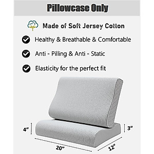 Eucoz Replacement Pillow Case for Memory Foam Neck Pillow,Zippered Pillow Cover,Soft Cotton Pillow Protector for Cervical Pillow,Latex Pillow…