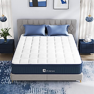 Avenco Twin Mattress, 12" Hybrid Mattress Twin with Latex Memory Foam, Motion Isolation Individually Pocket Spring Mattress, Medium Firm, Relieves Pain & Pressure Points & Cooling Twin Bed (NDSM30)