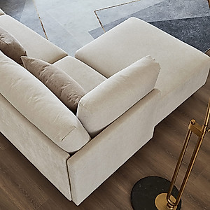 143'' U-Shaped Fabric Modular Sectional Sofa with 2 Removable Ottoman and 4 Pillows