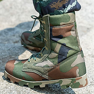 Men Jungle Tactical Military Boots, Combat Desert Boots, Camouflage Hiking Hunting Work Shoes