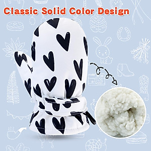 BAVST Toddler Waterproof Mittens Fleece Lined Baby Boys Girls Winter Warm Glove Kids Snow Infant Ski Mitten for 3M-5T (Sweet Heart, 1-2T)