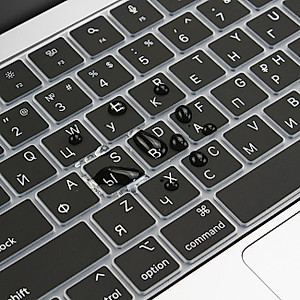 ProElife Russian Keyboard Cover Skin for 2024-2022 MacBook Air 13.6 15 inch M3 M2 A3113/A3114/A2681/A2941 & 2024-2021 MacBook Pro 14 16.2 inch M4 M3 M2 M1 Pro/Max Accessory