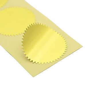 Metallic Gold Foil Embossing Seals Sticker Blank Certificate Seal Stamps 100 Pcs