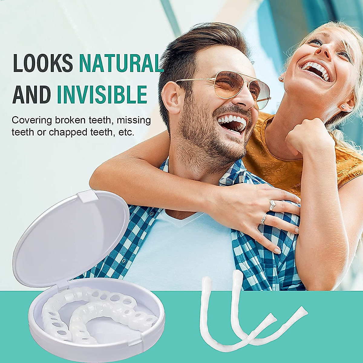 Teeth Veneer - Temporary dentures - Perfect Braces - Men's and Women's Veneer Teeth-Instant snap on veneers