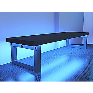 SZXKT Gaming Desk with Monitor Stand and Power Outlets,l Shaped Desk with Storage and LED Lights,Home Office Reversible Corner Computer Desk with Hooks (Black)