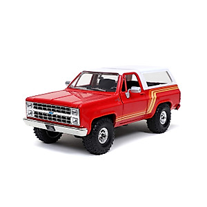 Jada Toys Just Trucks 1:24 1980 Chevy Blazer with Rack Die-cast Car Red, Toys for Kids and Adults