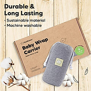 KeaBabies Baby Wrap Carrier - All in 1 Original Breathable Baby Sling, Lightweight,Hands Free Baby Carrier Sling, Baby Carrier Wrap, Baby Carriers for Newborn,Infant, Baby Wraps Carrier (Classic Gray)