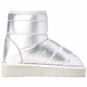 bebe Girls' Winter Boots - Quilted Insulated Puffy Boots - Warm Booties for Girls - IndoorOutdoor House Shoe Slippers (11-4), Size 2 Little Kid, Silver