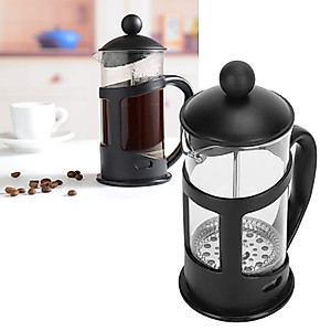KUIKUI French Press Coffee Maker, Espresso Tea and Coffee Maker, High Temperature Resistant Borosilicate Glass Coffee Press Teapot for Camping Travel Gifts, Black (1000ml)