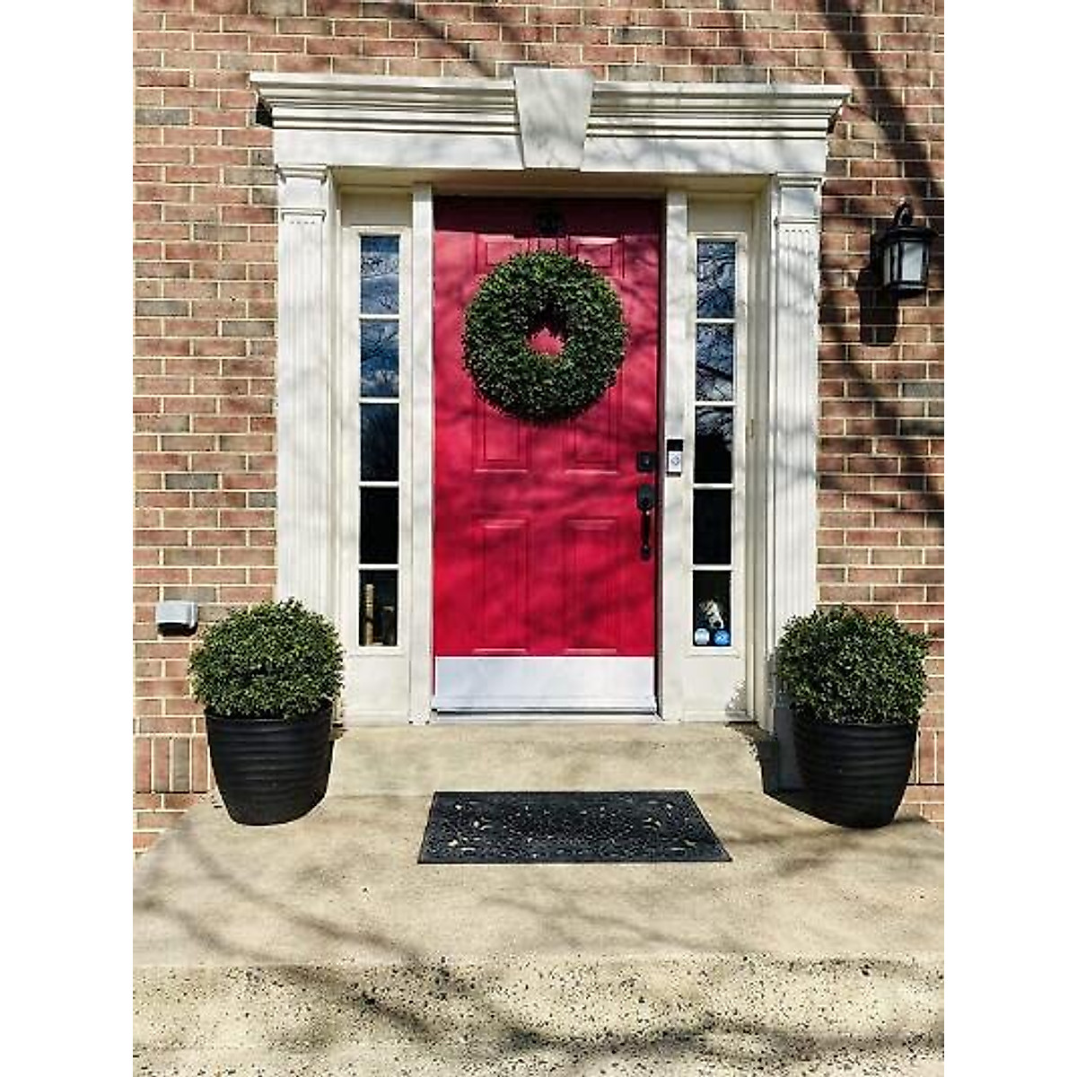 24''T 18''D Artificial Trees for Outdoors Set of 2 Potted Bushes Home Decor Artificial Topiariy Trees for Front Porch