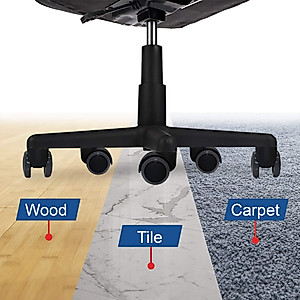 Guildrey Office Chair Caster Wheels, 7/16” (11mm) Stem Diameter, Protecting Floor Rubber, Standard Stem, Easy Install for Replacement, Set of 5