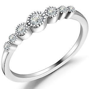 Jude Jewelers Stainless Steel Seven Stone Stackable Wedding Promise Statement Eternity Ring (8)