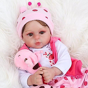 CHAREX Reborn Baby Dolls Silicone Full Body, 18 Inches Lifelike Baby Dolls Girls, Soft Vinyl Weighted Doll for Age 3+