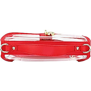 B BRENTANO Clear Top Handle Satchel Crossbody Bag with Removable Wristlet Pouch (Stadium Policy-Compliant Bag) (Blue)