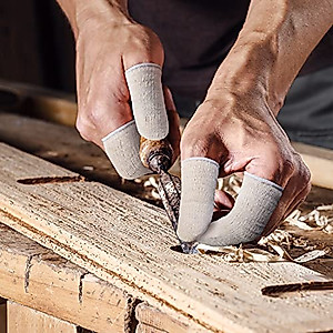 Geyoga 50 Pieces Cotton Finger Cots Finger Toe SleevesThumb Protector Fingertips Protective Cushion, Moisture Wicking (7.6 cm/ 3 Inch)