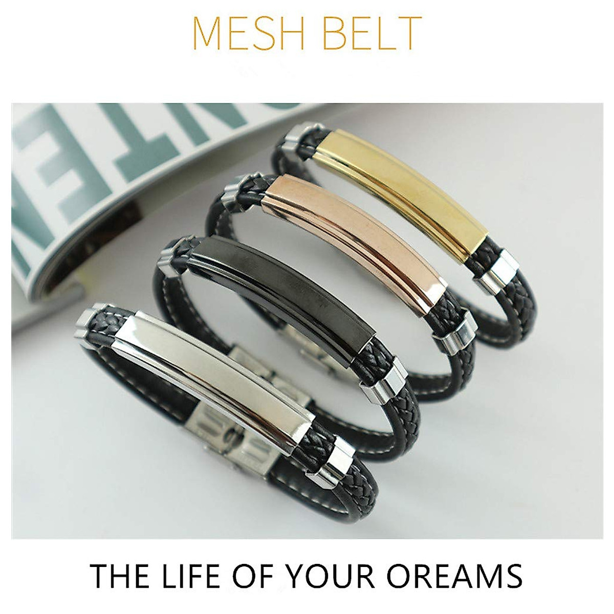 ZKXXJ WWJD HWLF Bracelets for Men Women,Adjustable Leather Bracelet What Would Jesus Do?He Would Love First,Inspirational Reminder Religious Jewelry Gift for Him Her,Step Edge