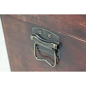 Vintiquewise(TM Wooden Leather Treasure Chest