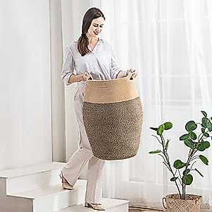 YOUDENOVA 72L Cotton Rope Laundry Hamper and 105L Large Laundry Hamper Basket