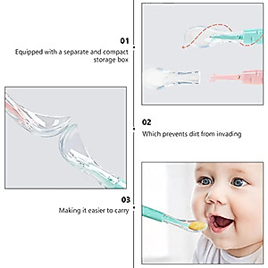 Toddmomy 2 Sets Grapefruit first feeding spoon grapefruit spoons serrated training spoon Spoons Feeding Spoon