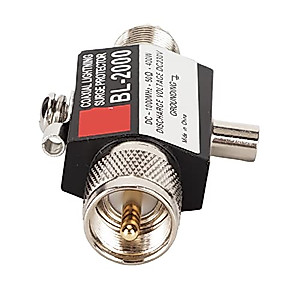 ASHATA Lightning Surge Protector,PL259 Female to PL259 Male Lightning Arrestor Surge Protector Coaxial Arrester for Building Antenna,400W DC~1000MHz 50 Ohm
