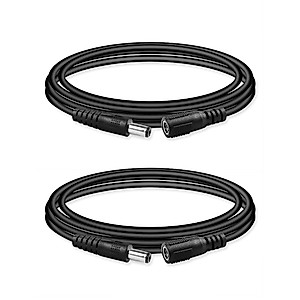 Mr.Power Guitar Effect Pedal Cord DC Power Extension Cable, 5.5 x 2.1mm Male to Female Guitar Effect Pedal Lead/Cord Extender Wire 3.2ft / 39.4in / 1m 20AWG (2 Pack)