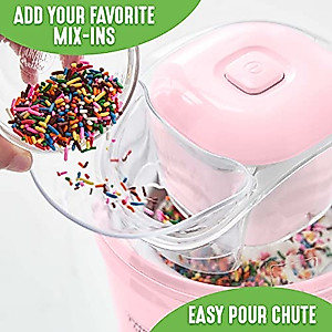GreenLife 1.5QT Electric Ice Cream, Frozen Yogurt and Sorbet Maker with Mixing Paddle, Dishwasher Safe Parts, Easy one Switch, BPA-Free, Pink